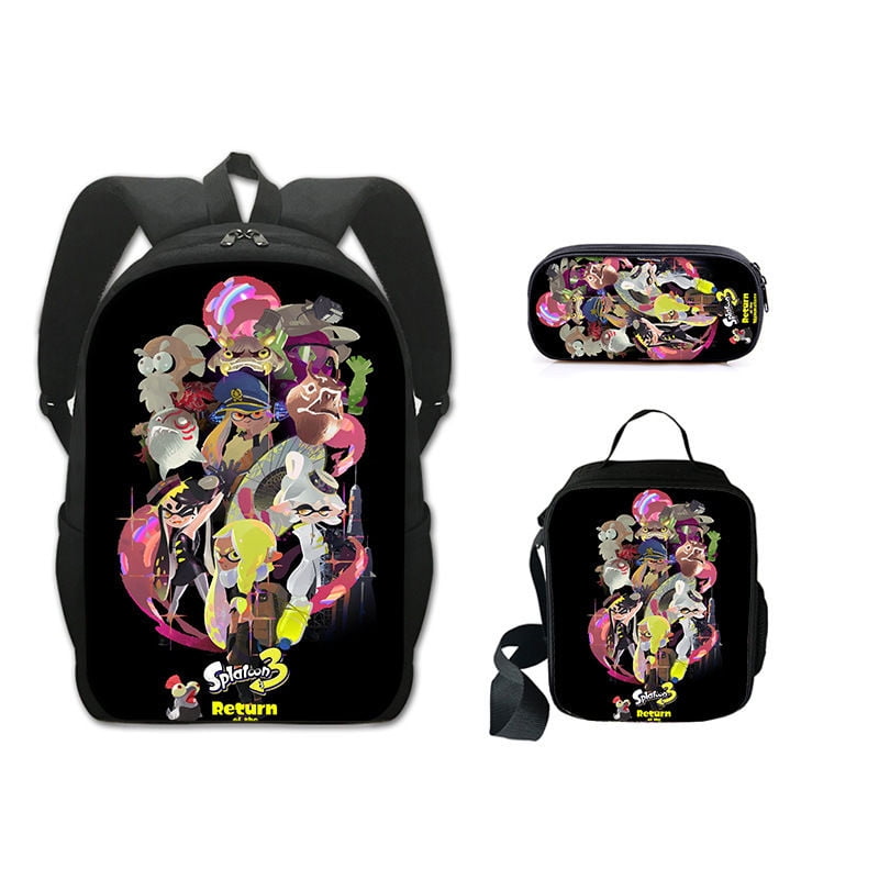 3PC New Game Splatoon 3 Backpack Large Capacity Men's and Women's ...