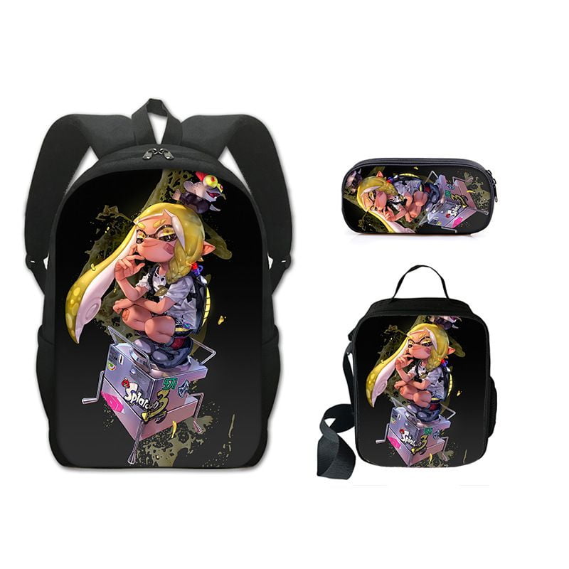 3PC New Game Splatoon 3 Backpack Large Capacity Men's and Women's ...