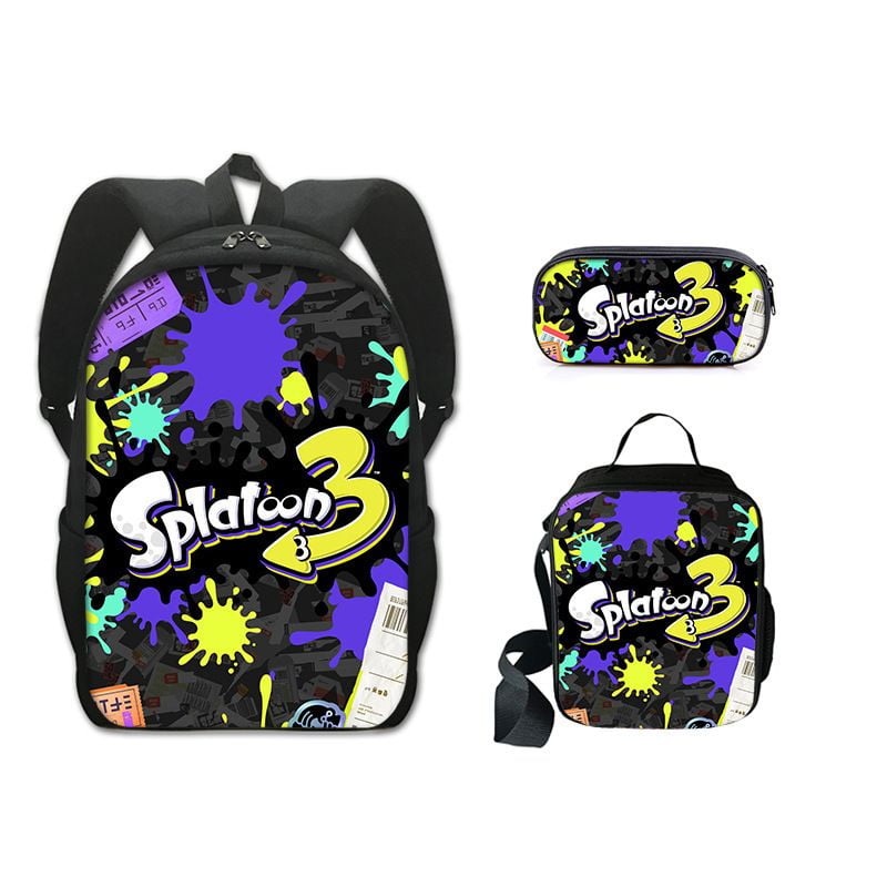 3PC New Game Splatoon 3 Backpack Large Capacity Men's and Women's ...