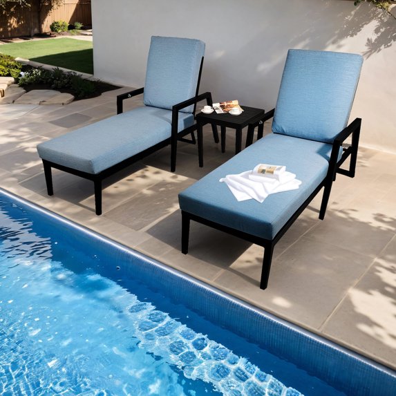 3PC Outdoor Lounge Set - TouchTilt Design for Flexibility - Garden ...