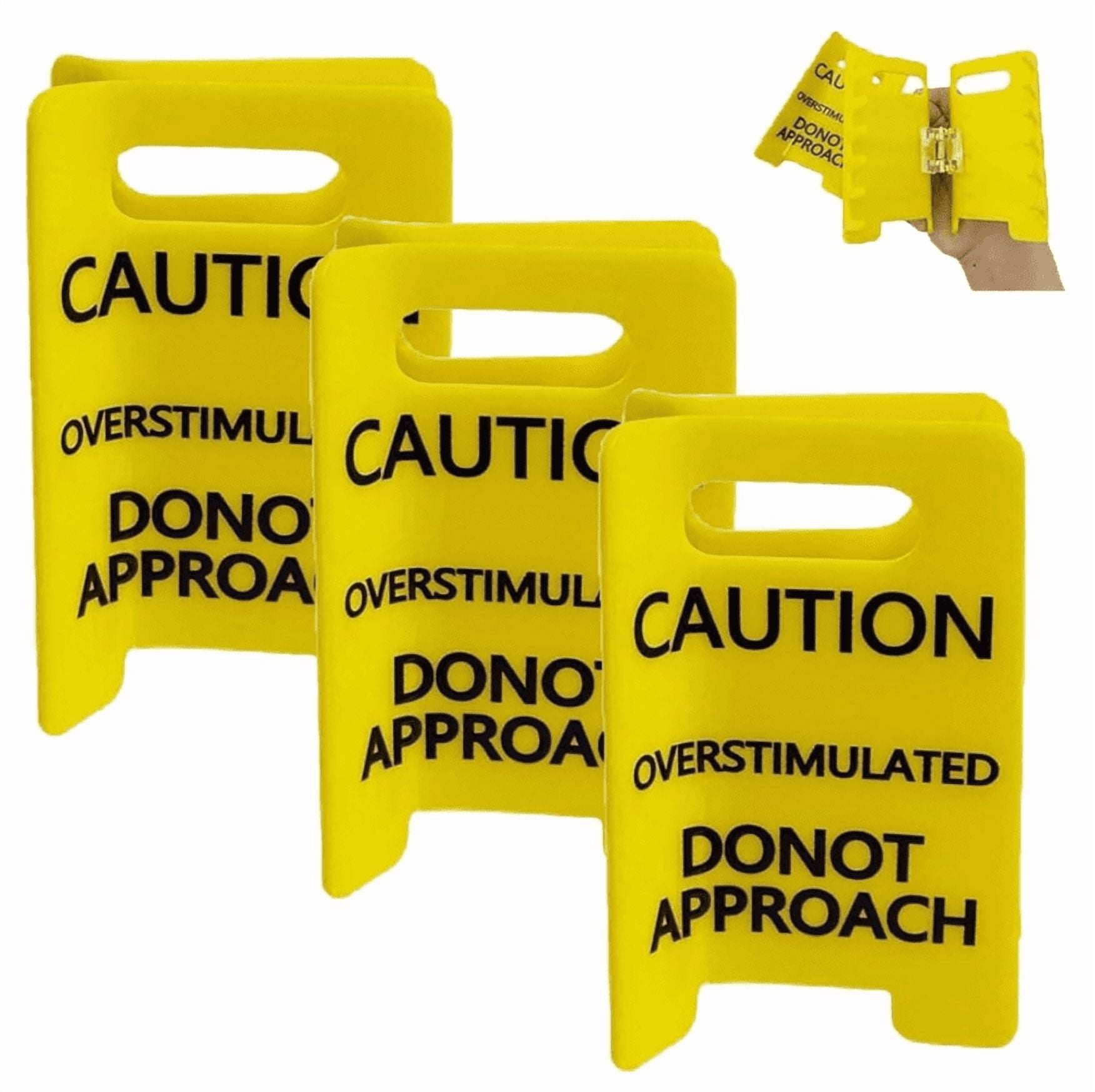 3PC Overstimulated Caution Sign Hair Clips, Do Not Approach Sign Hairs ...