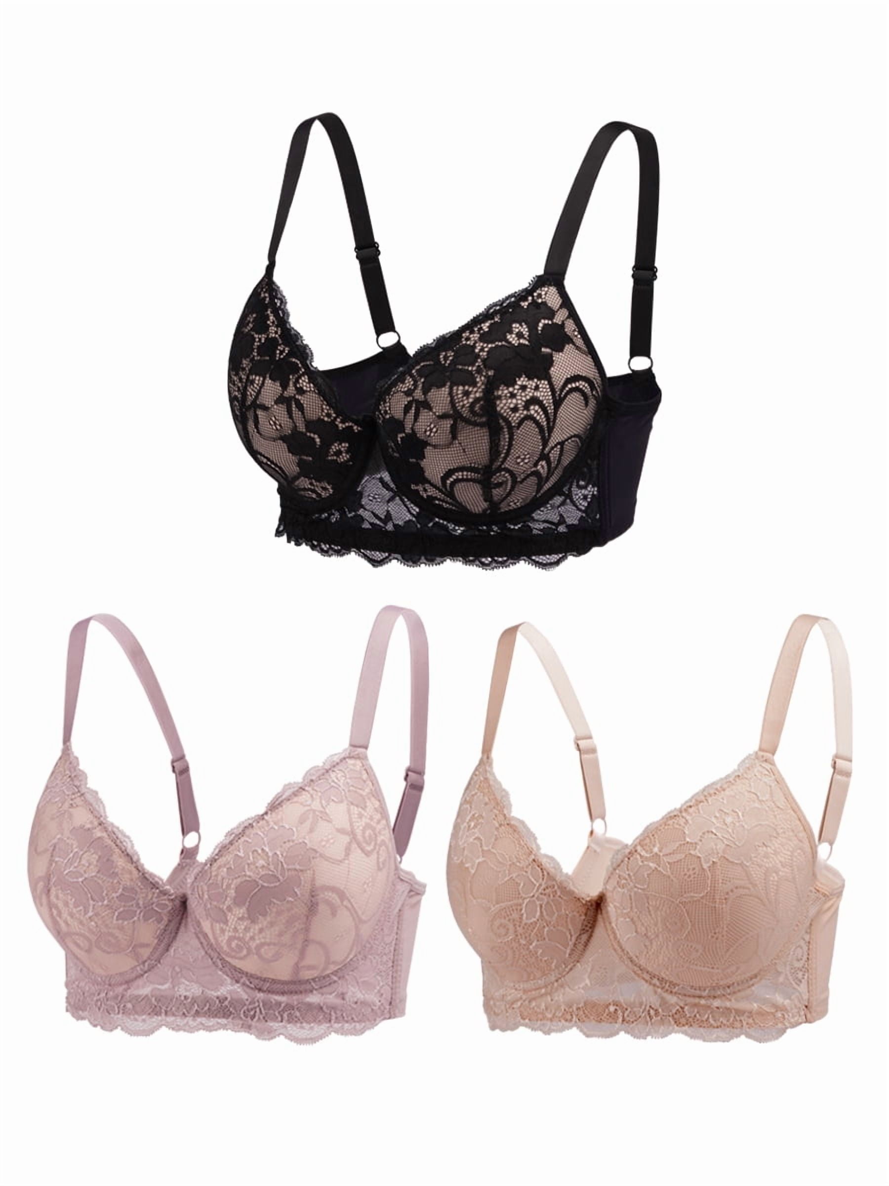3PC Pack Women Push Up Bra Everyday Underwear Comfortable Lingerie ...