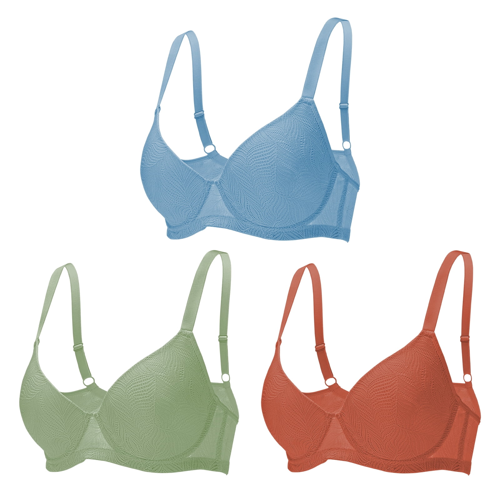 3PC Pack Women Push Up Bra Everyday Underwear Comfortable Lingerie ...