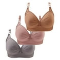 3PC Plus Size Bra, Soft Seamless Push Up Full Coverage Daily Wear Criss ...