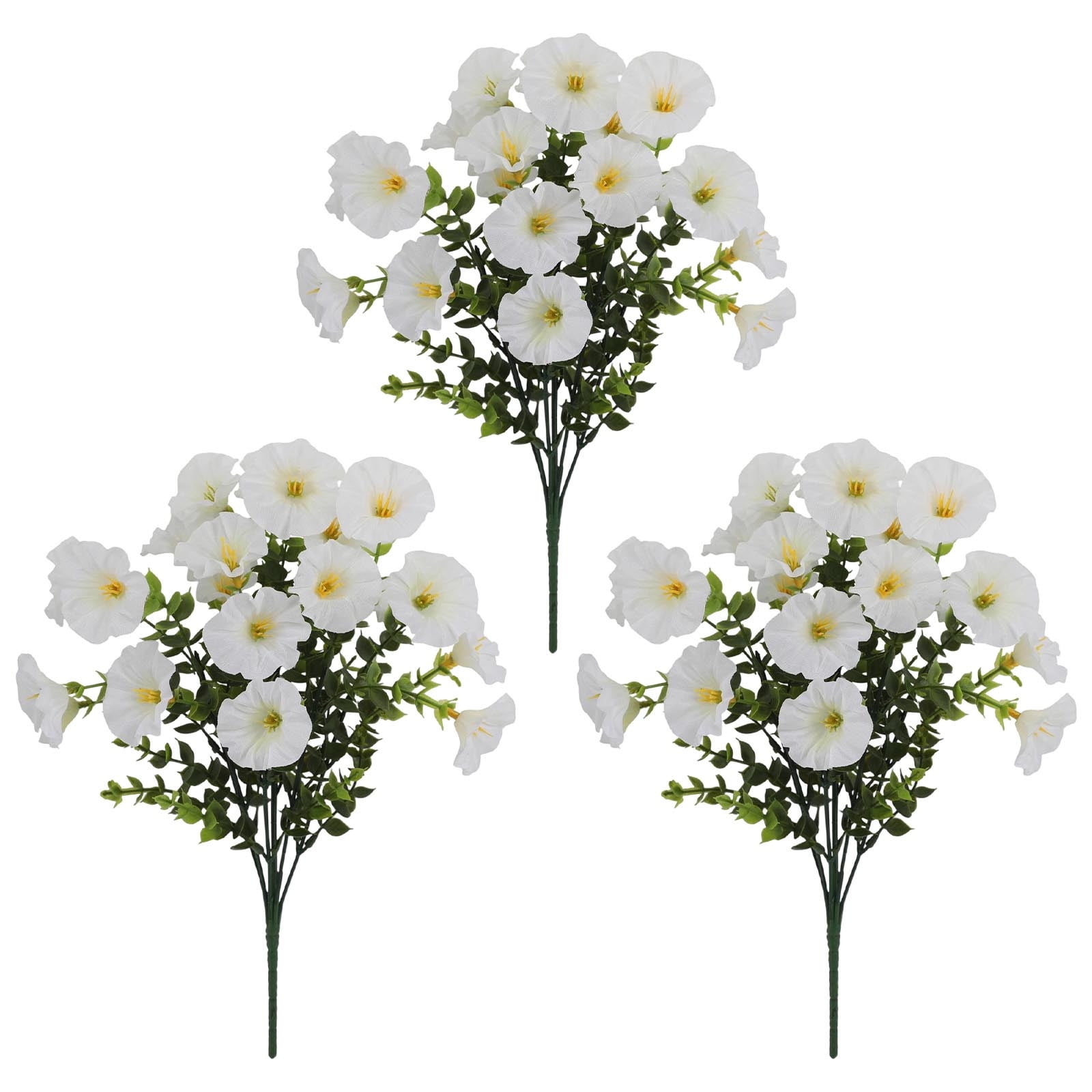 3PC Realistic Artificial Silk Flowers for Outdoor Decor | Weather ...