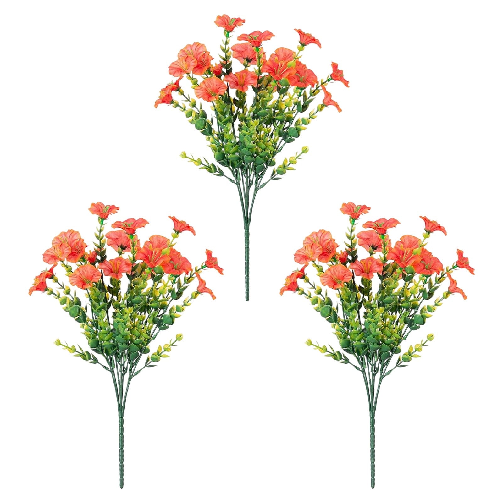 3PC Realistic Artificial Silk Flowers for Outdoor Decor | Weather ...