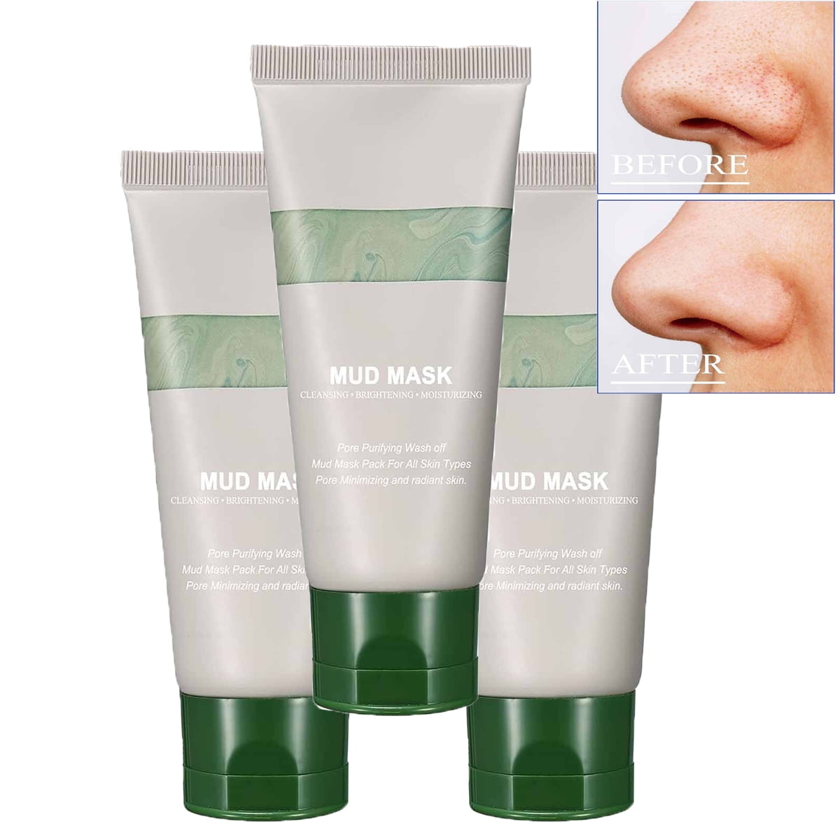 3PC Recovery Mud Mask,Relief Mud Mask for Face & Body, Deep Cleansing ...