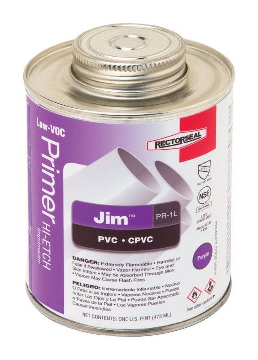 3PC Rectorseal Jim Purple Primer and Cement For CPVC/PVC 16 oz ...