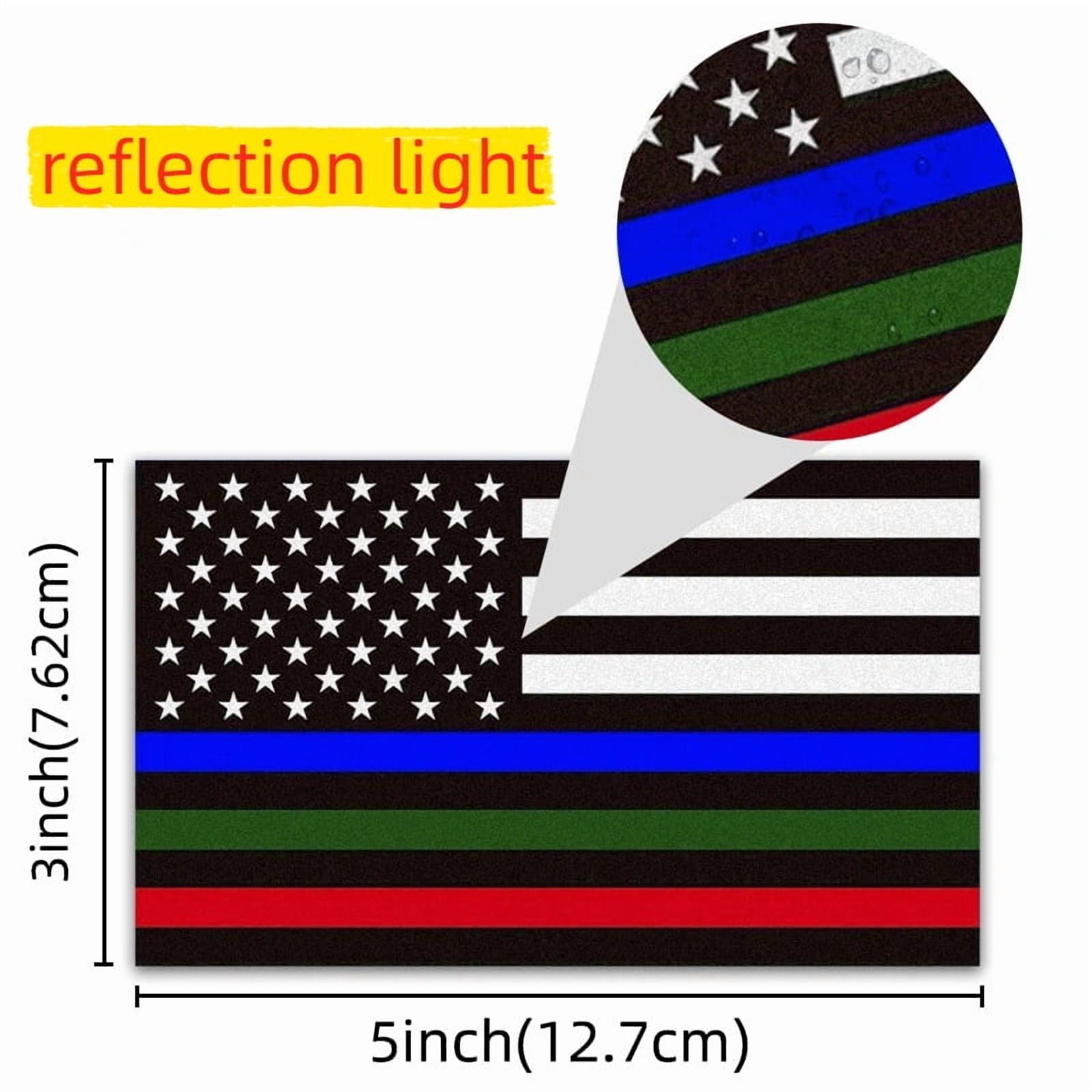 3PC Reflective American Flag Sticker - 5x3 Inches - American Flag Decal ...