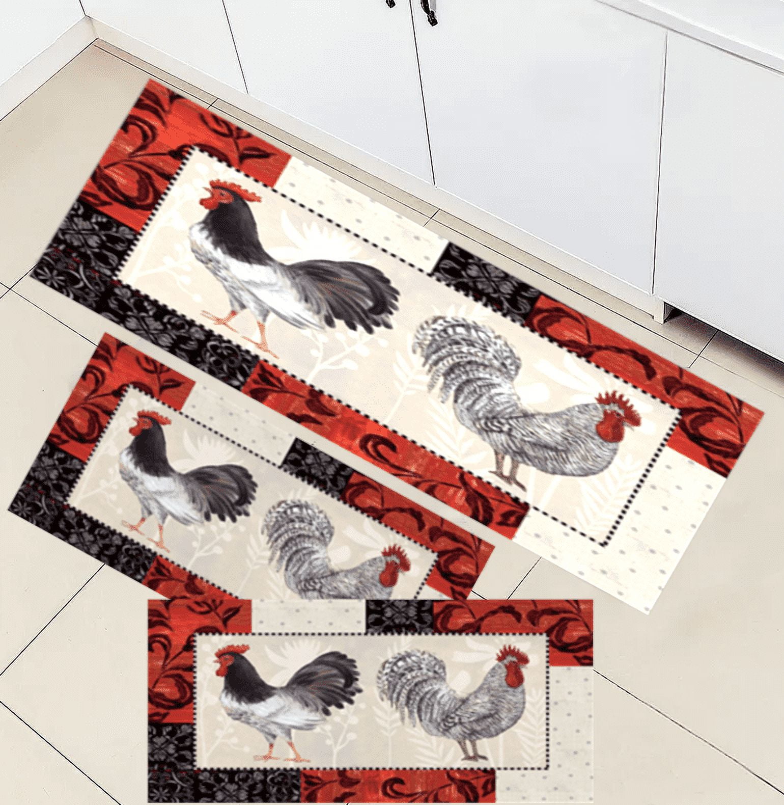 Catalina Home 3PC Rooster Kitchen Runner Rug Set - Decor Matching Floor ...