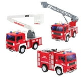 3PC Set: 7" Friction Power Fire Truck Firefighter Rescue Light & Sound ...