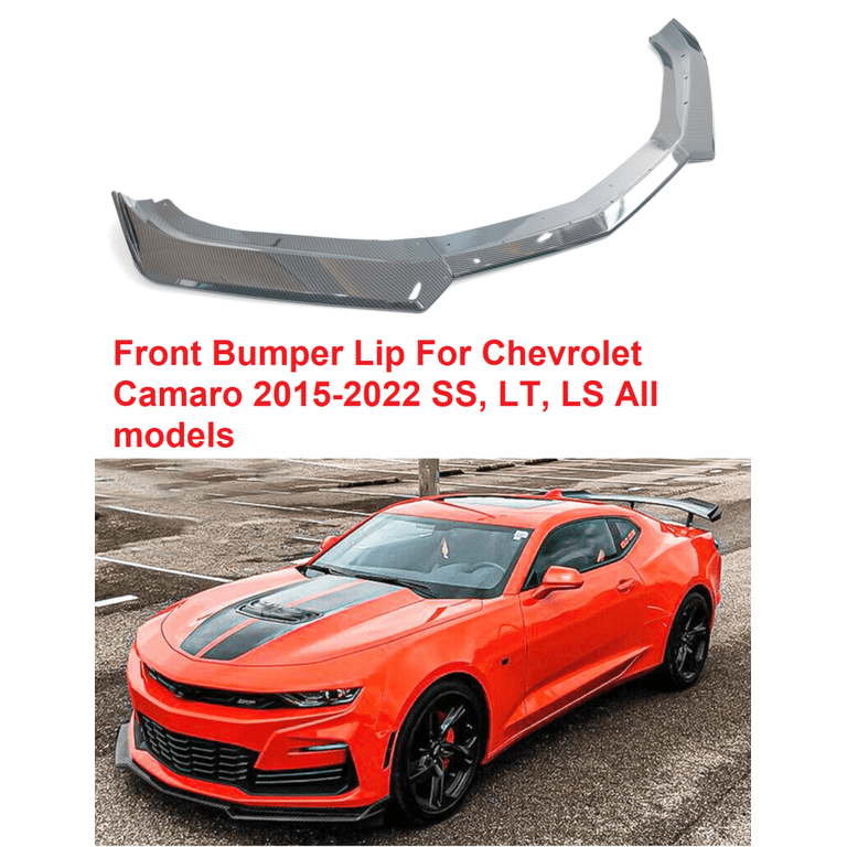 3PC Set Front Bumper Lip For Chevrolet Camaro 2015 2022 SS LT LS All models Bumper Front Air Dam Chin Front Splitter Lip Lower Protector Carbon