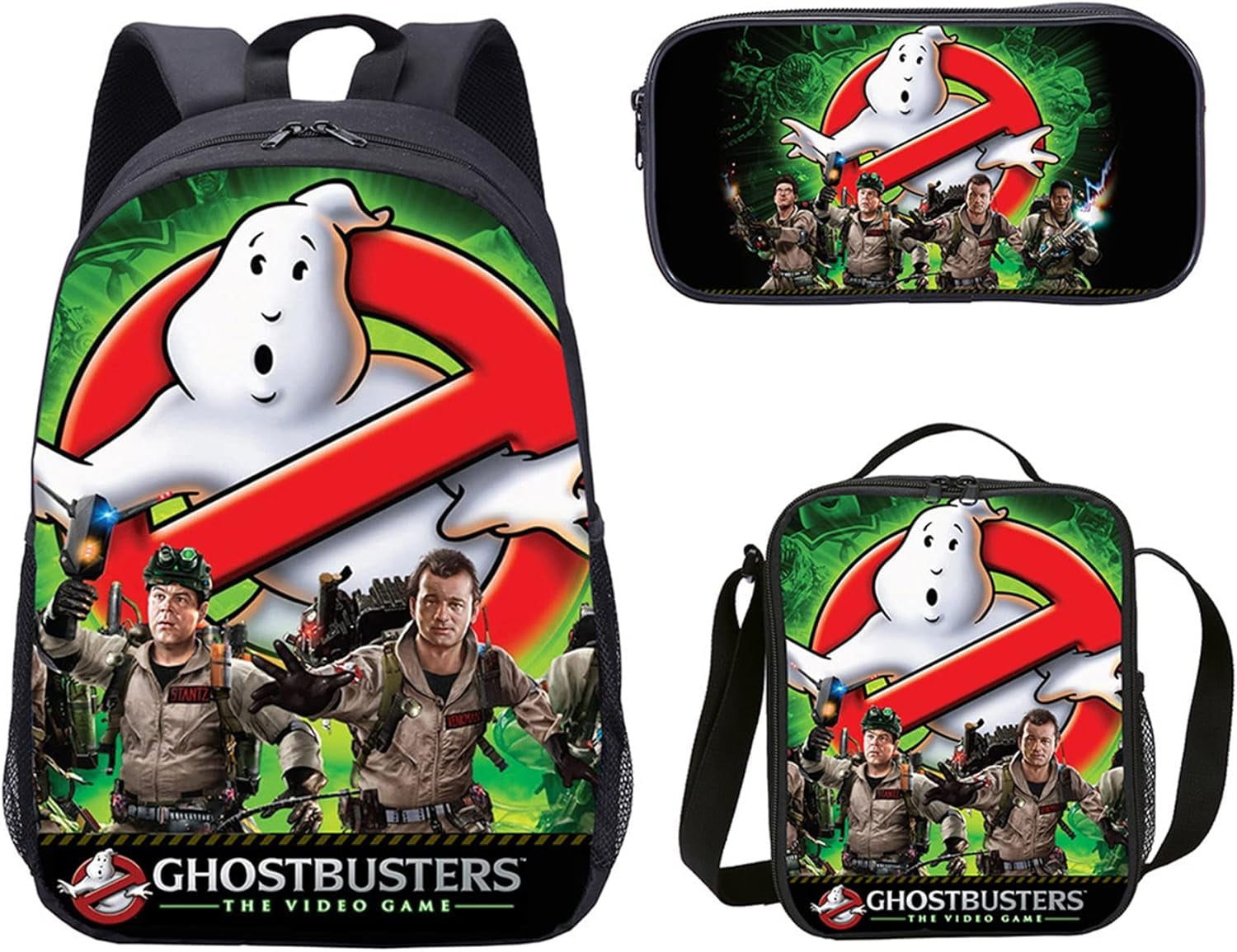 3PC Set Ghostbusters backpack With Lunch Bag Pencil Case Cute Backpack ...