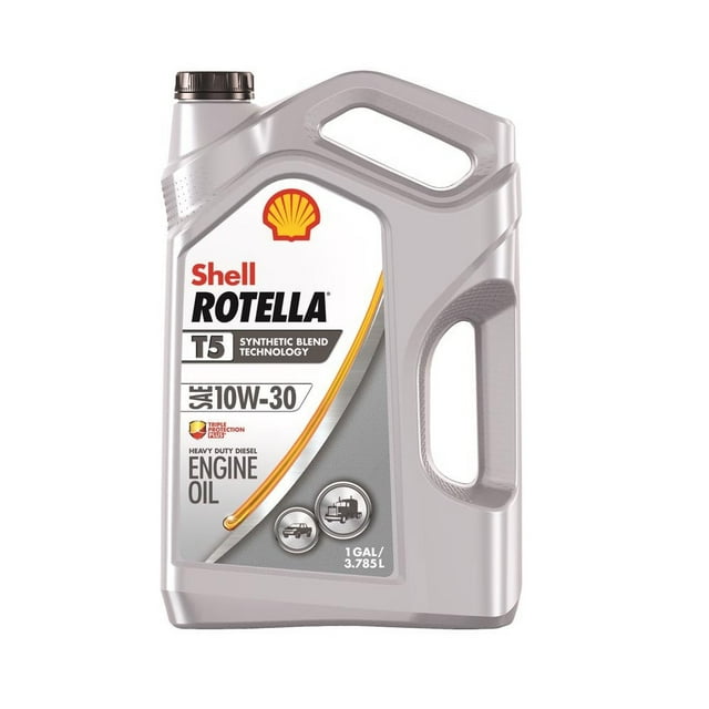 Shell Rotella T5 Synthetic Blend Diesel Motor Oil, 1 Gallon, 10W-30 ...