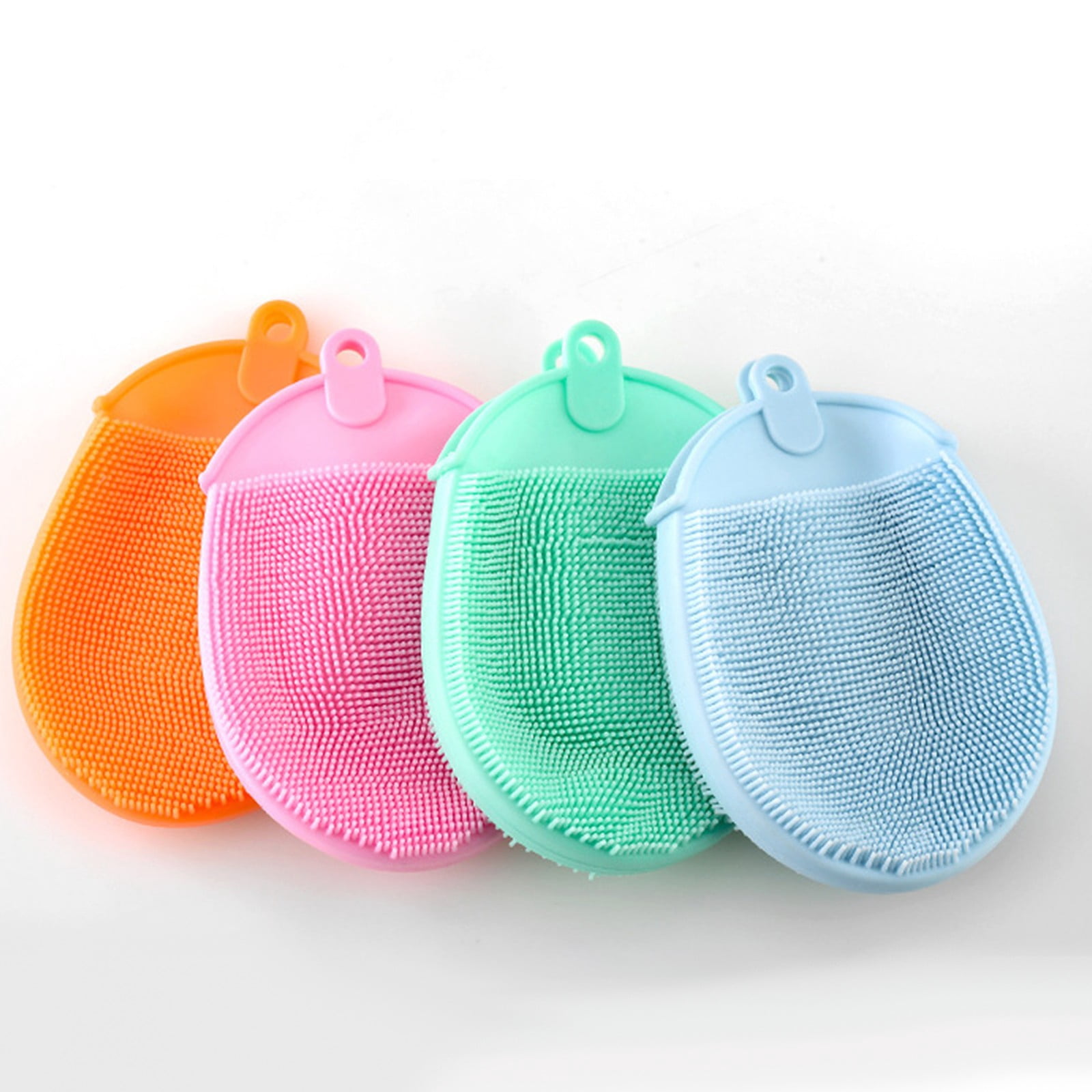 3PC Silicone Dish Scrubber, Potato Scrubber Glove Brush, Silicone ...