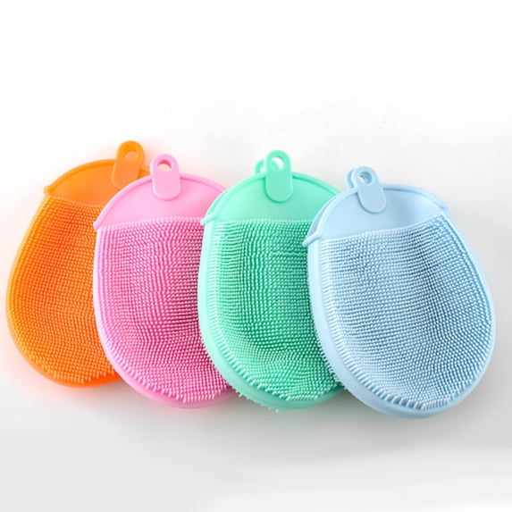 3PC Silicone Dish Scrubber, Potato Scrubber Glove Brush, Silicone ...