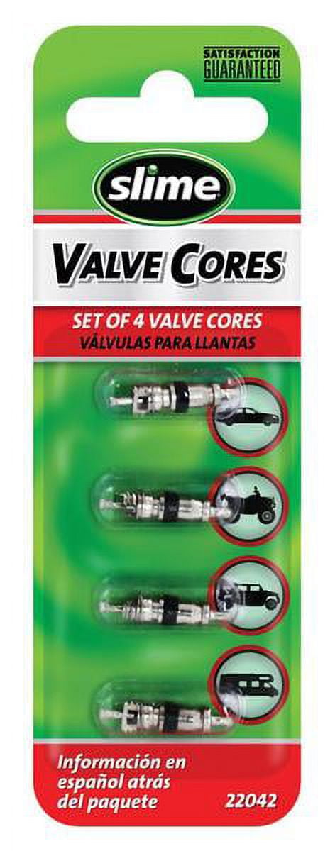 3 PC Slime Metal 1 psi Tire Valve Core 4 pk - Walmart.com