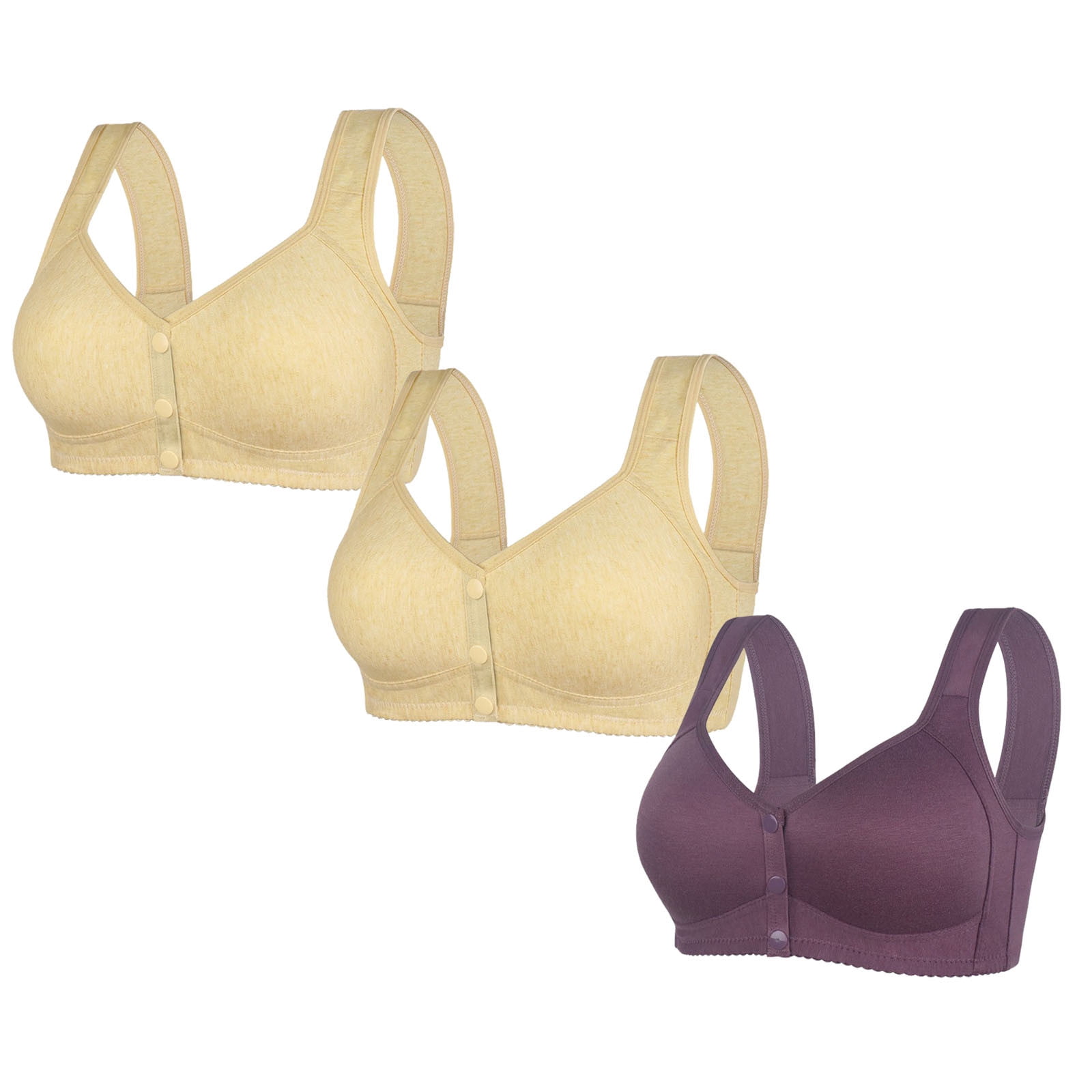 3PC Sport Bras for Women Sexy Lace No Underwire Front Closure Comfort ...