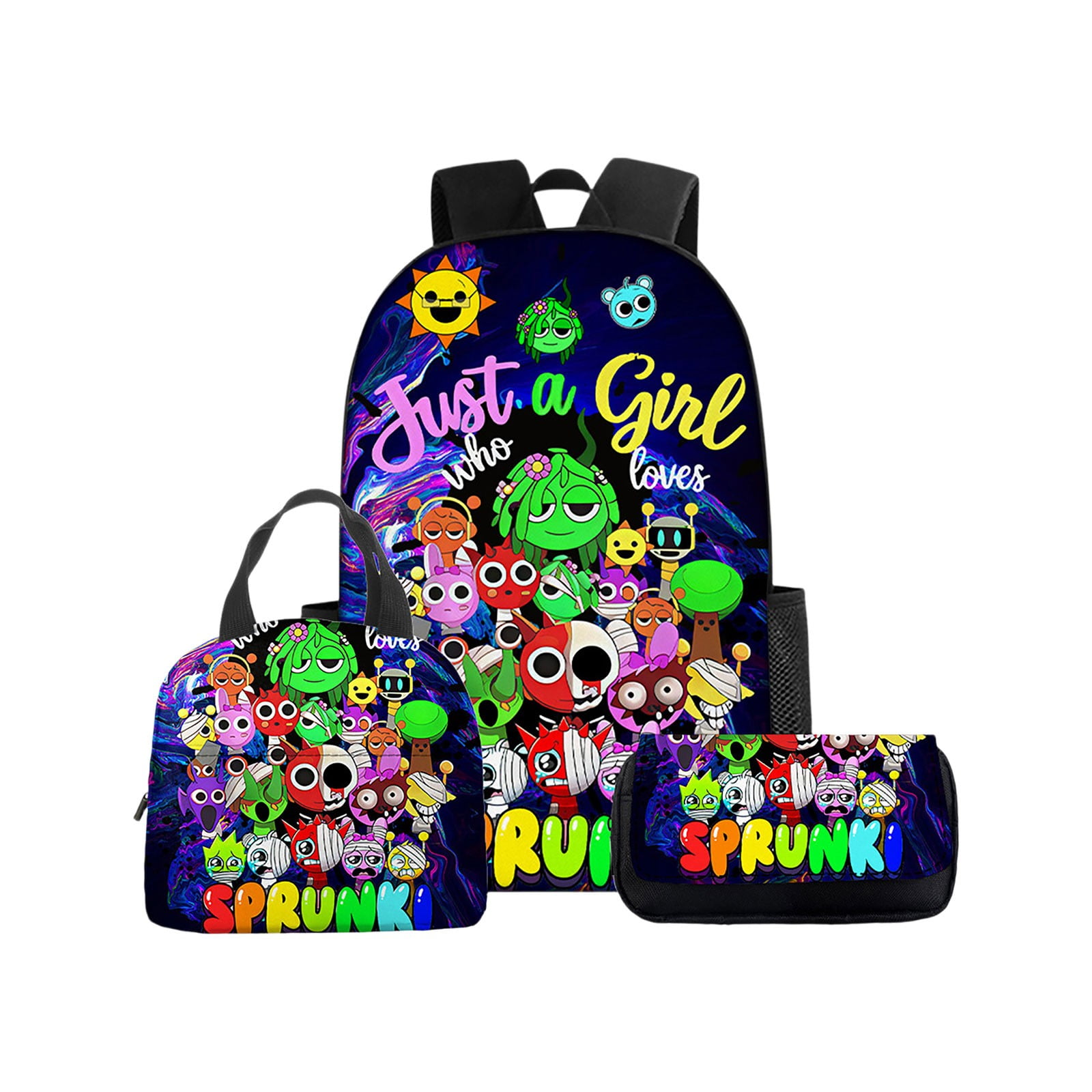 3PC Sprunki Backpacks Sprunky Lunch Pack Sprunky PenciI Bag Set ...