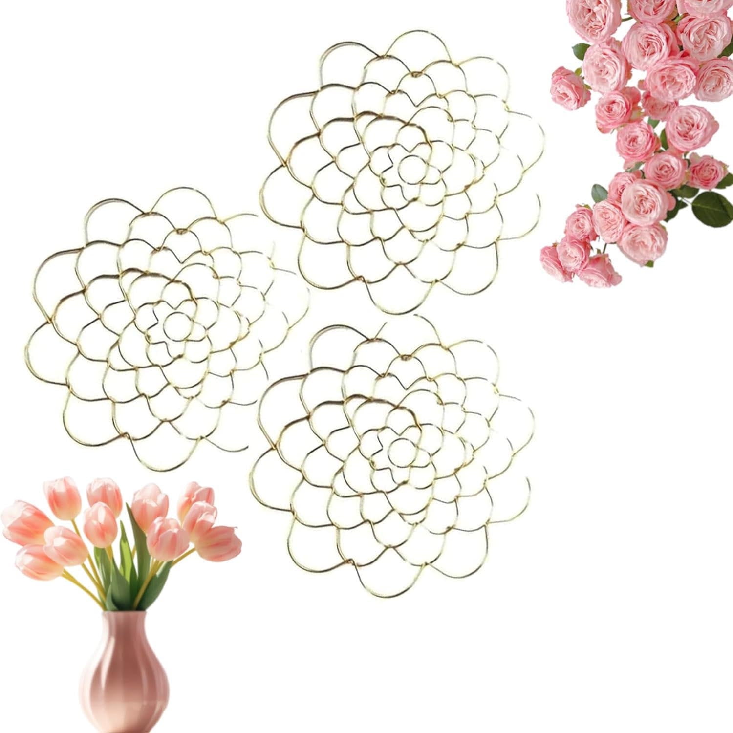 3PC Stainless Steel Floral Grid Organizer,Floral Grid for Vase,Plant ...