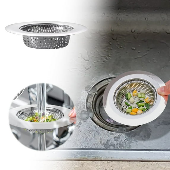 3PC Stainless Steel Kitchen Drain Filter Strainer Clogging Mesh For ...