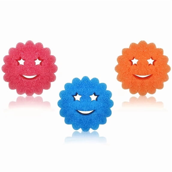 3PC Star Flower Shaped Magic Cleaning Sponge - Versatile Non-Scratch ...