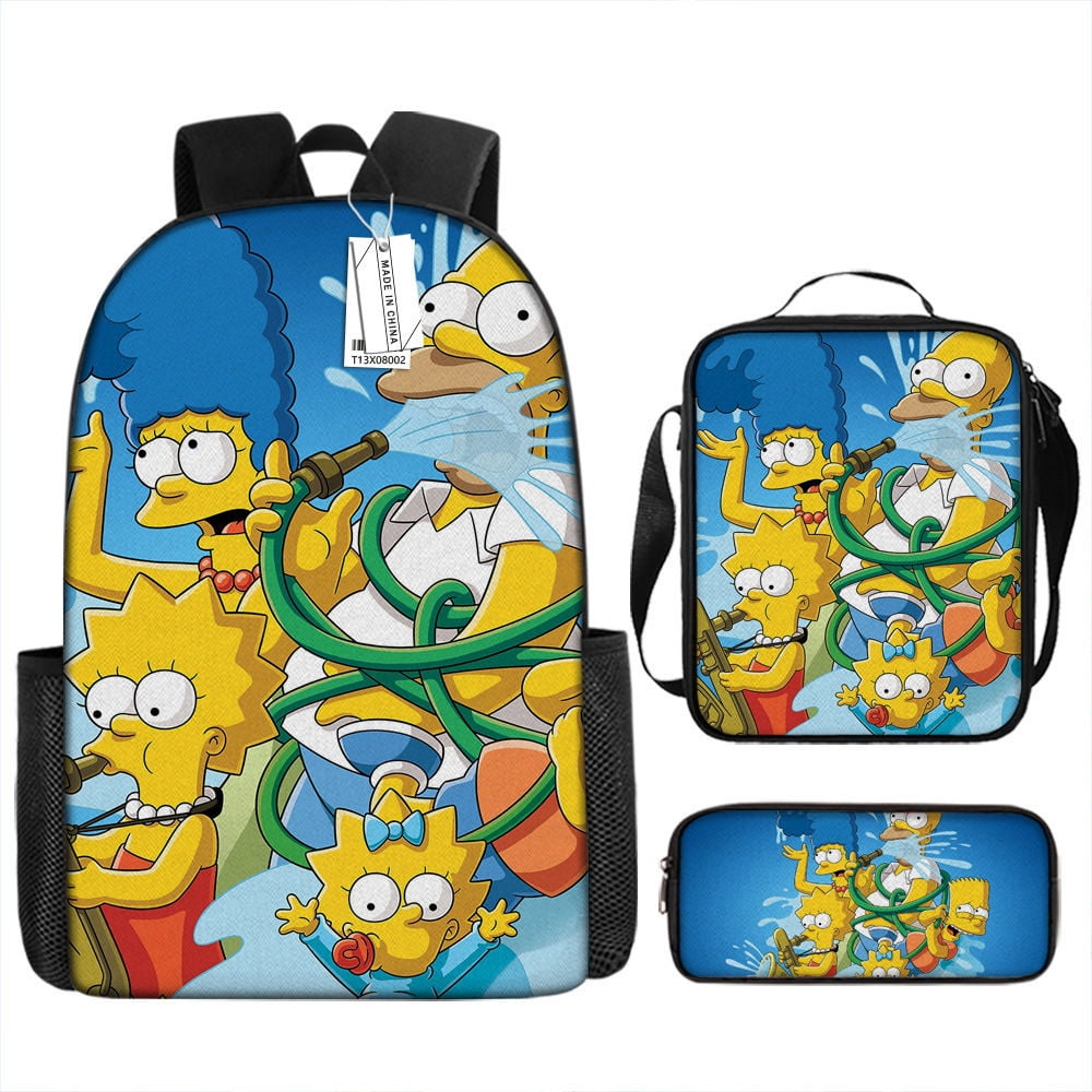 3PC THE SIMPSONS Backpack Large Capacity for Men and Women Commuter ...