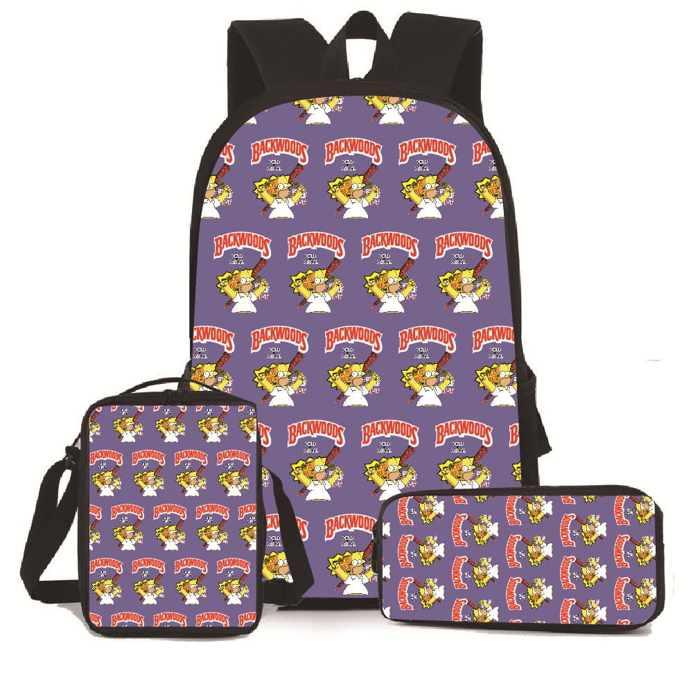 3PC THE SIMPSONS Backpack Large Capacity for Men and Women Commuter ...