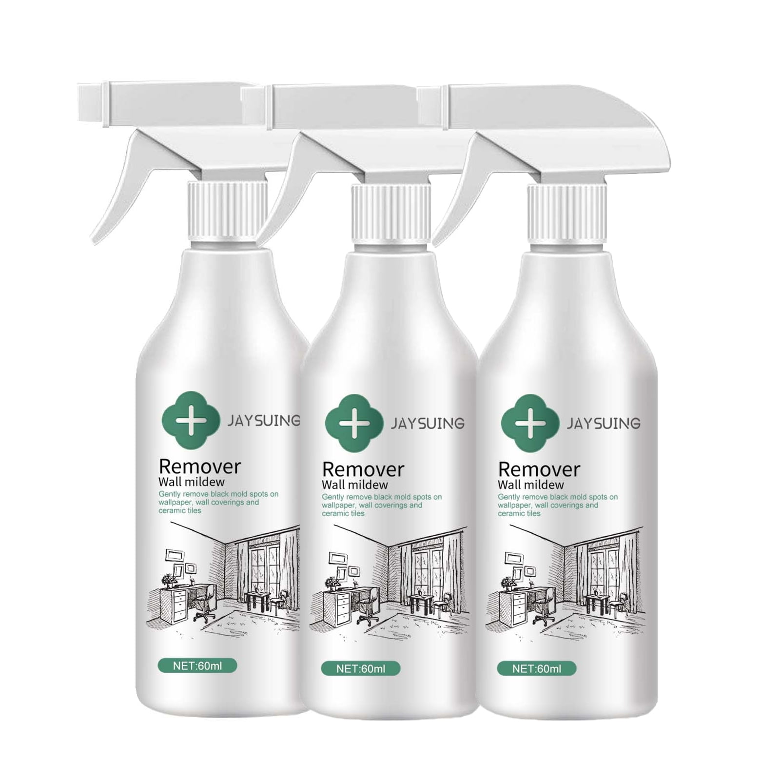 3PC Wall Cleaner Spray,Wall Stain Remover,Wall Molds Remover, Household ...