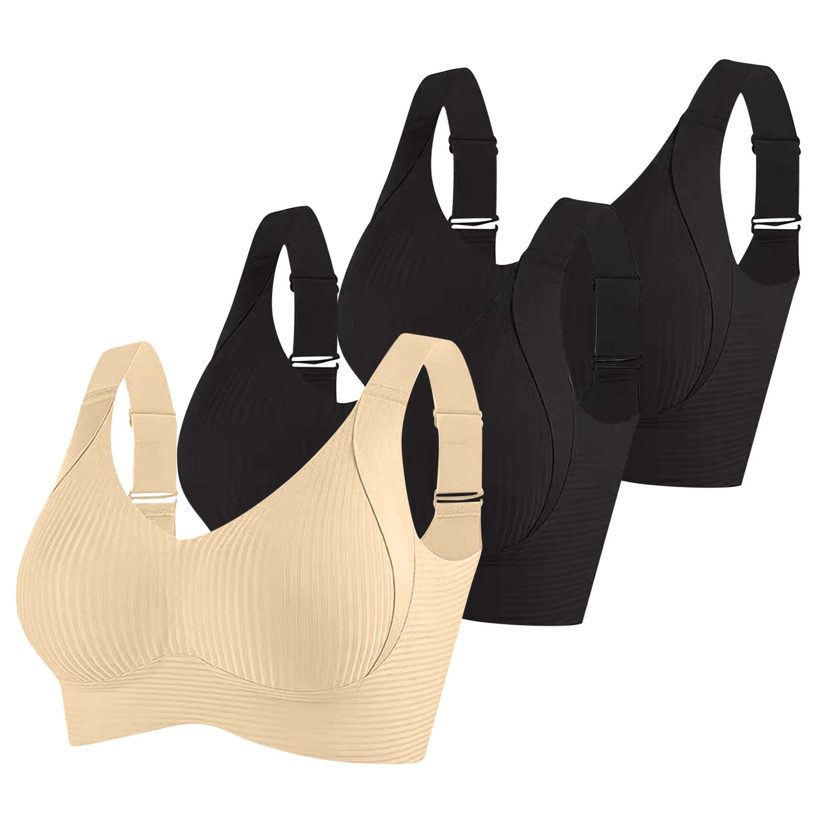 3PC Wirefree Bras for Women Push up , Women Fashion Sports Bra ...