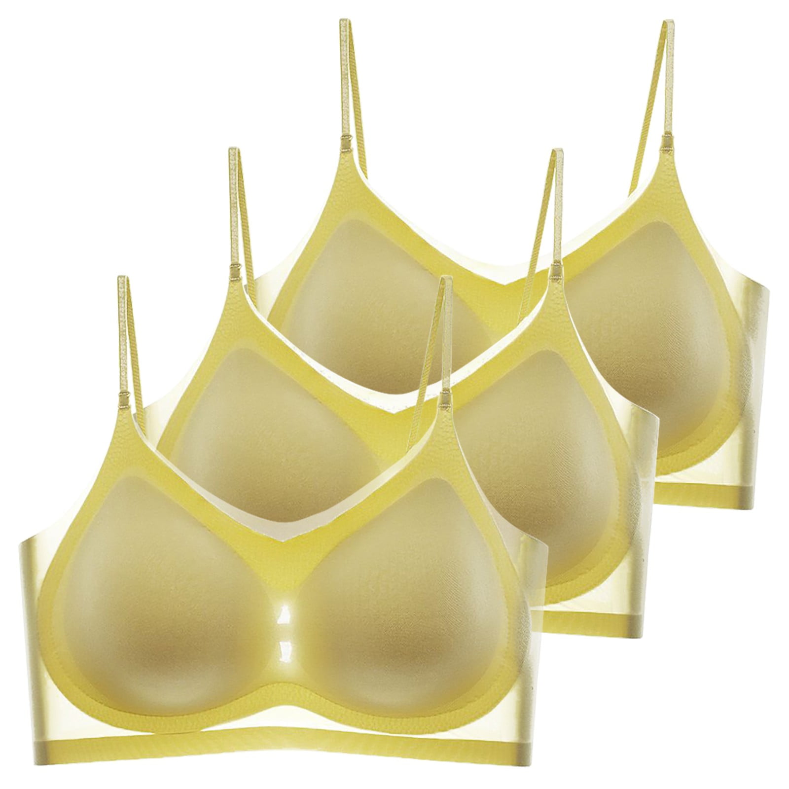 3PC Wireless Bra for Women, Plunge V Neck Low Cut Bra Criss Cross Back ...