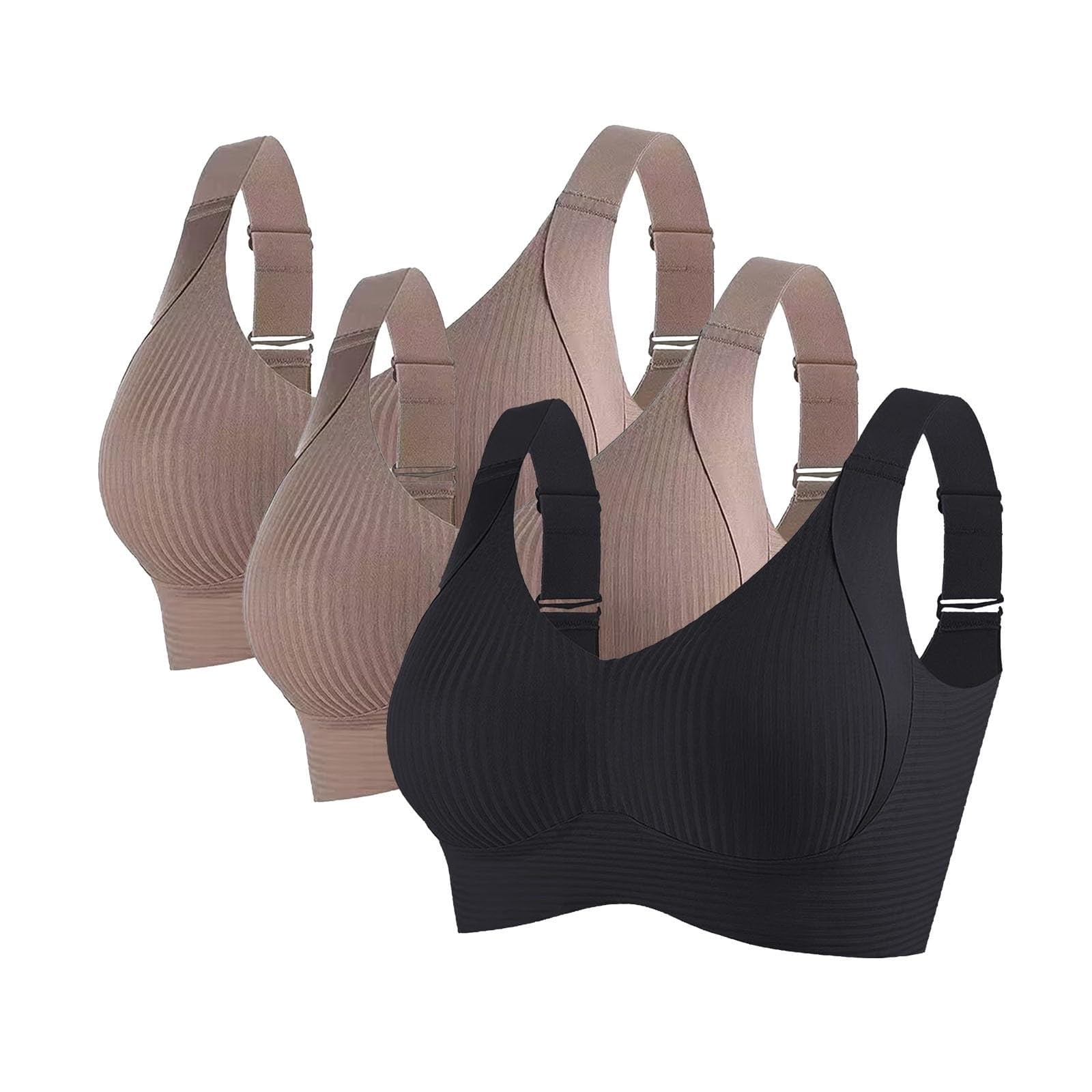 3PC Women Bras Comfortable Wireless Push Up Bra Wireless Bra for Women ...