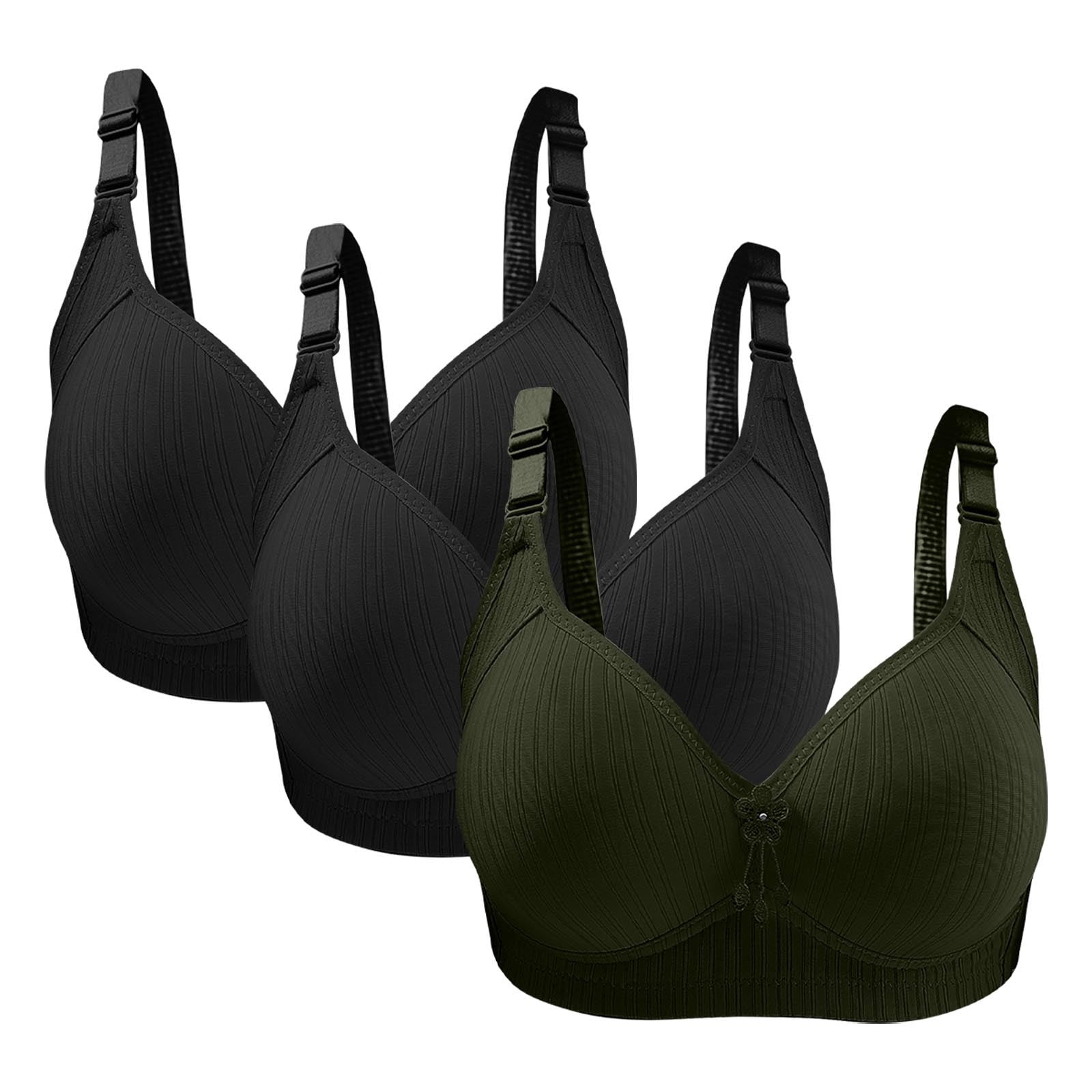 3PC Womens Bras Plus Size Push Up Breathable Full Coverage No Underwire ...