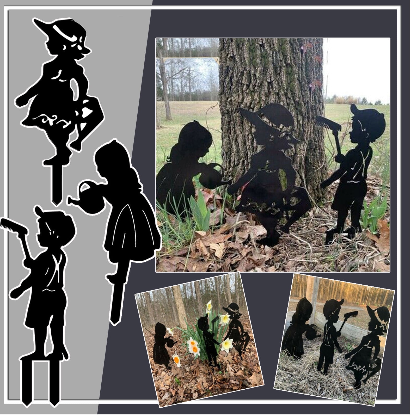 3PC Yard Art Garden Insert Kid Insert Yard Decoration Small Garden ...