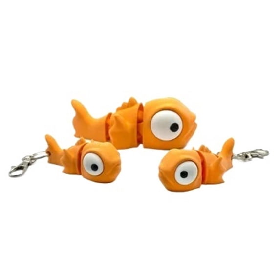 3PC movable koi fish & keychain - no need to support 3D printed ...