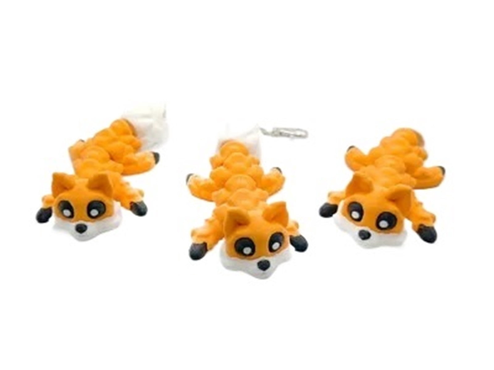 3PC movable little fox and key chain - no support required for 3D ...