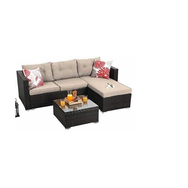Cocam Wicker Patio Set - 3 Piece - Walmart.com