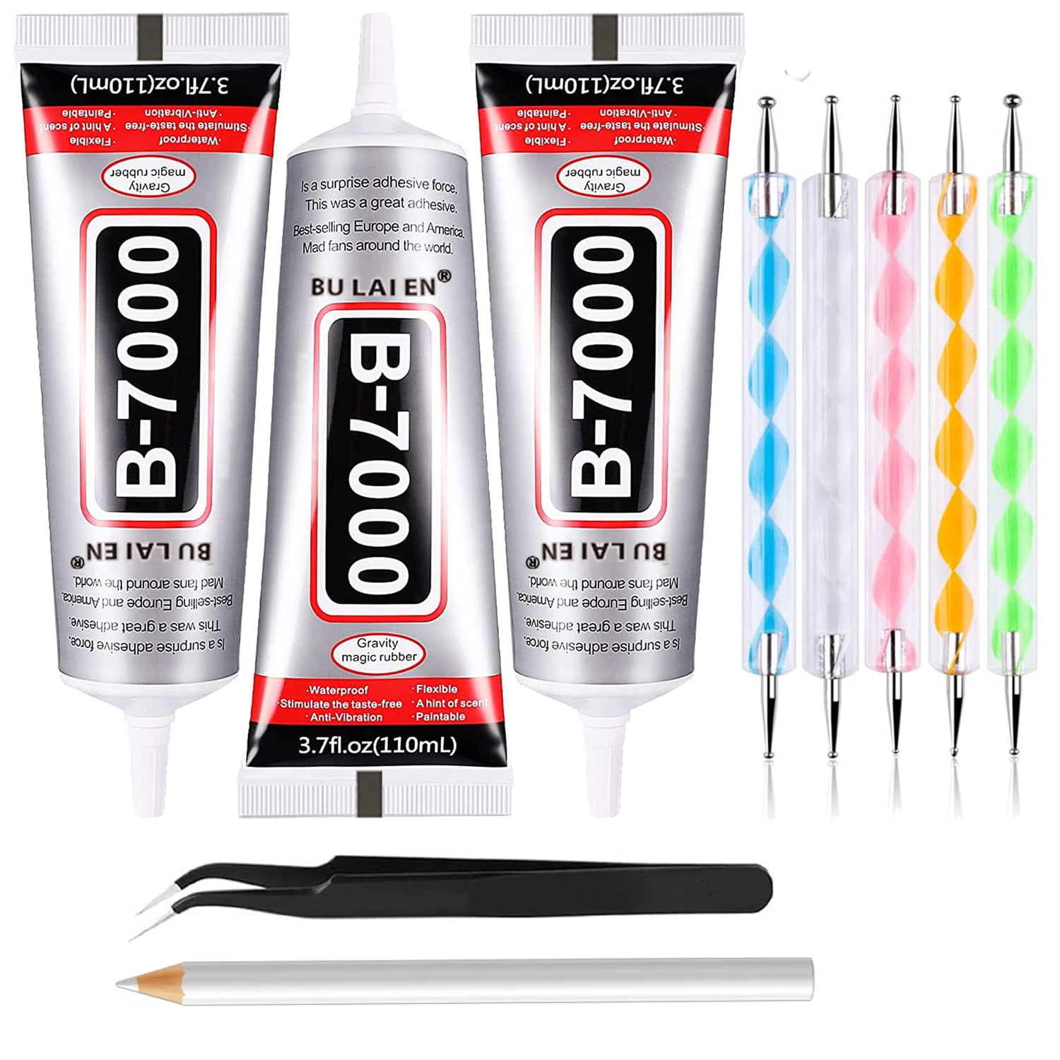 3PCS 110ml/3.7 Fl Oz Multi-Purpose B7000 Adhesive, Clear Crafting Glue ...