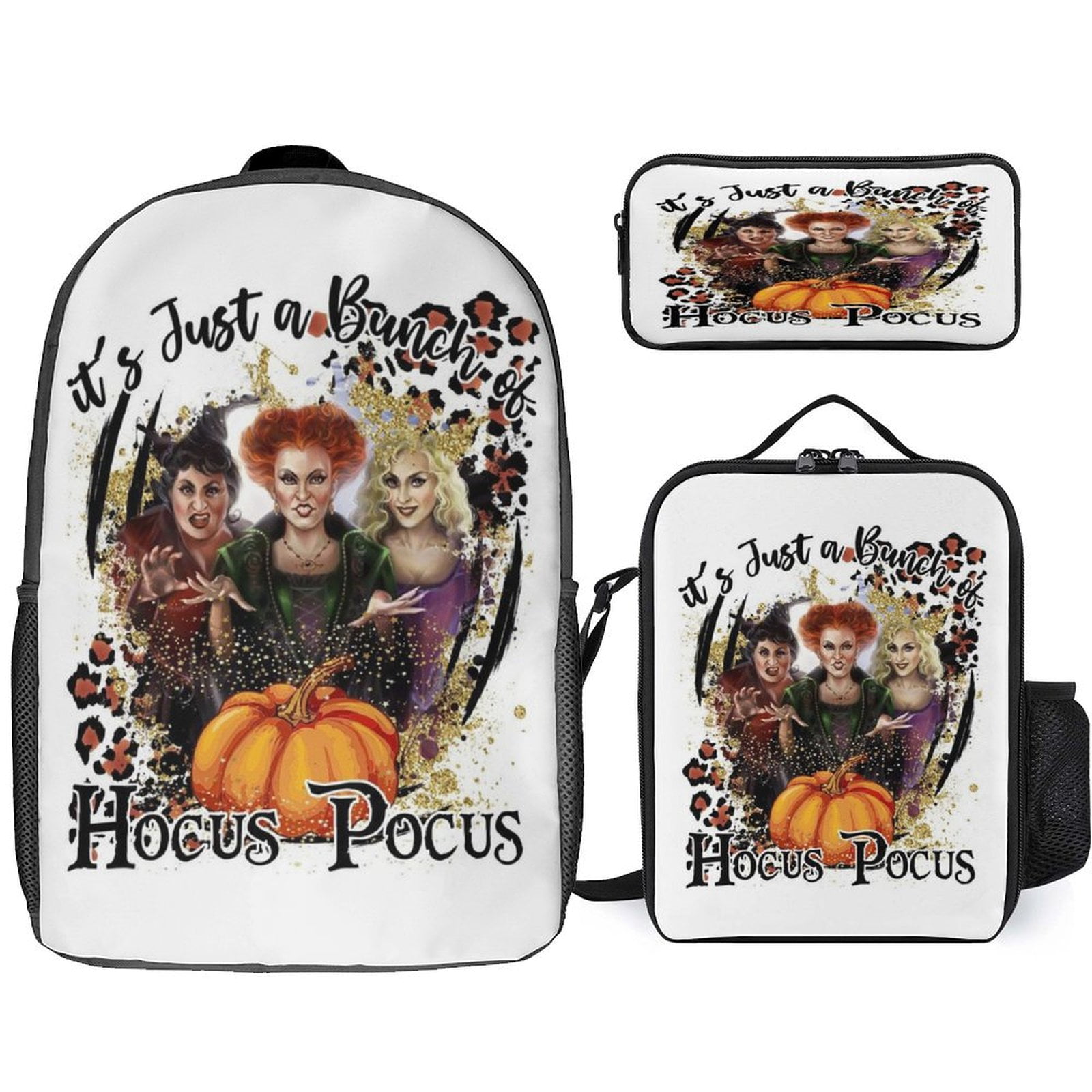 3PCS 17 In Hocus Pocus Backpack with Lunch Box Lightweight Travel ...
