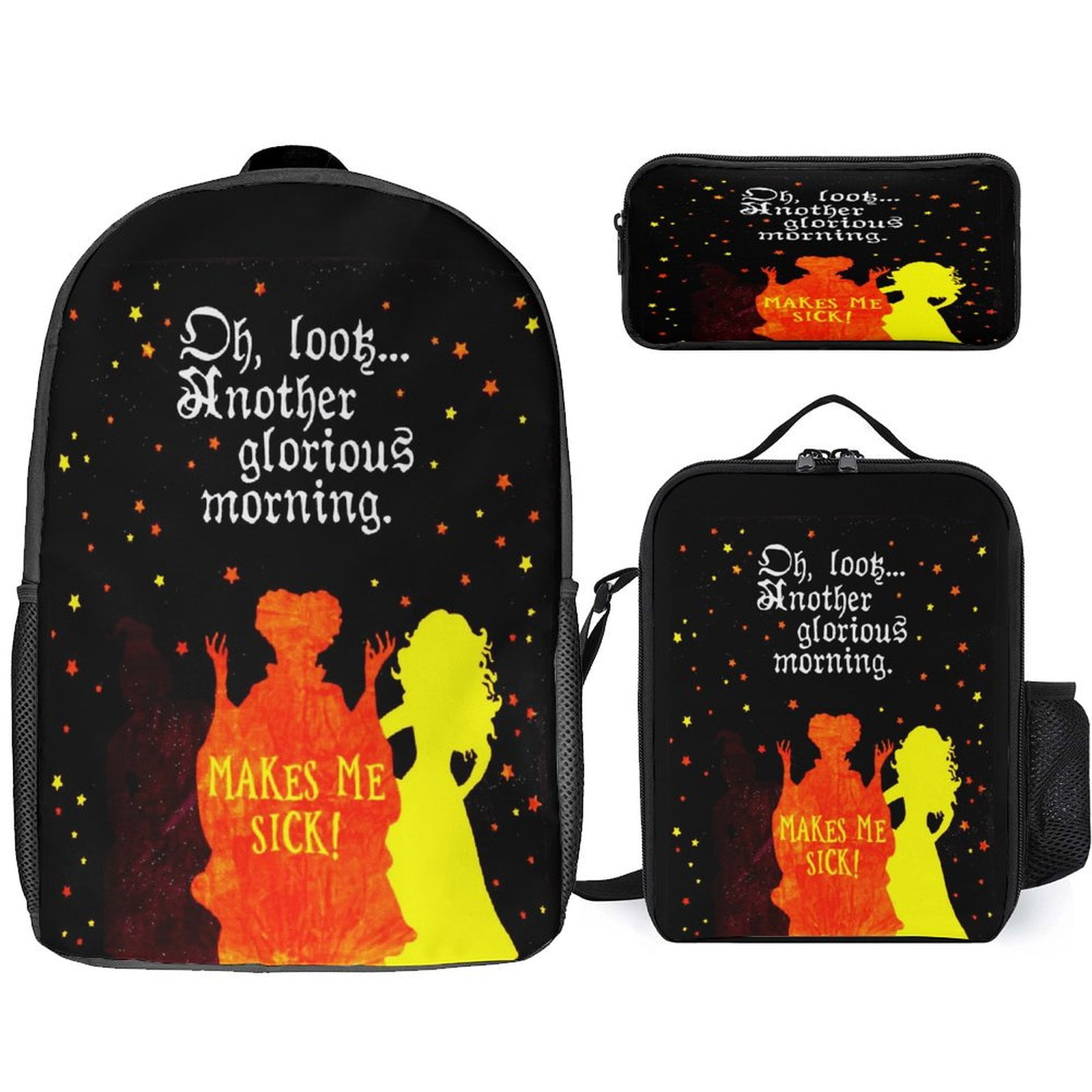 3PCS 17 In Hocus Pocus Backpack with Lunch Box Lightweight Travel ...