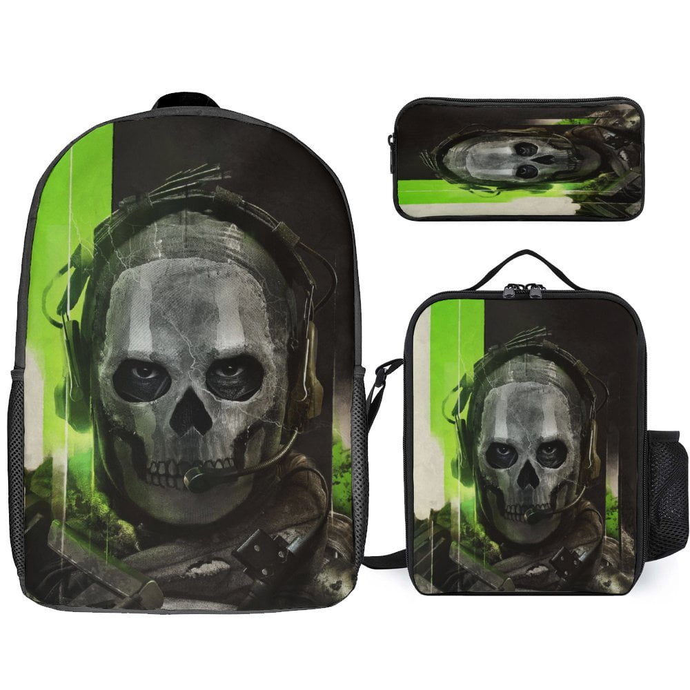 3PCS 17 Inch Call Of Duty Backpack with Lunch Box Lightweight Travel ...