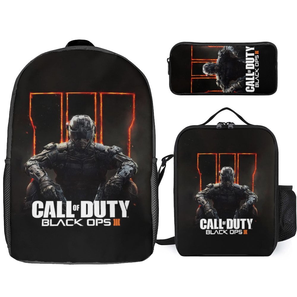 3PCS 17 Inch Call Of Duty Backpack with Lunch Box Lightweight Travel ...