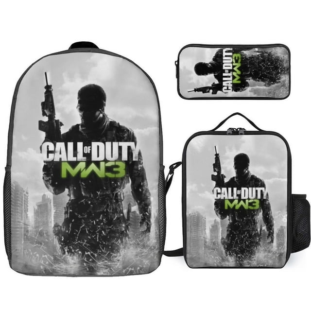 3PCS 17 Inch Kids Call Of Duty Backpack with Lunch Box Lightweight ...