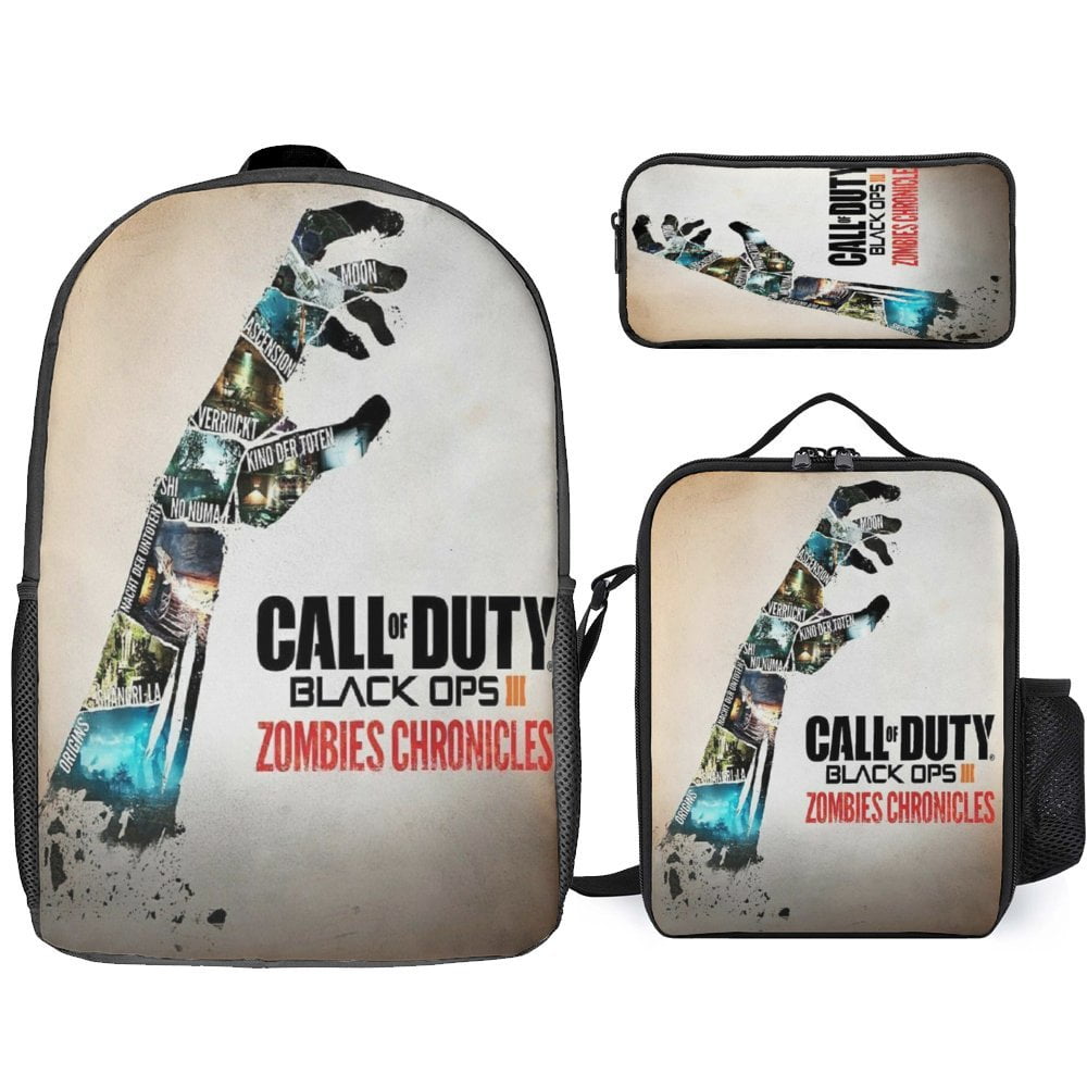 3PCS 17 Inch Call Of Duty Backpack with Lunch Box Lightweight Travel ...