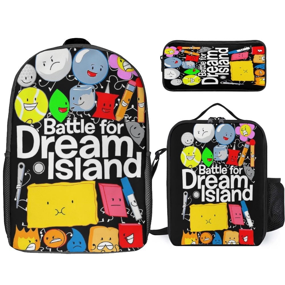 3PCS 17 Inch Game BFDI Battle for Dream Island Backpack with Lunch Box ...