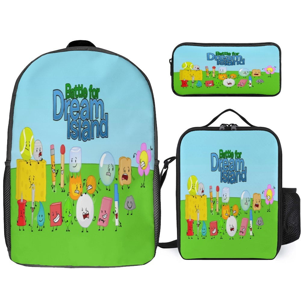 3PCS 17 Inch Game BFDI Battle for Dream Island Backpack with Lunch Box ...