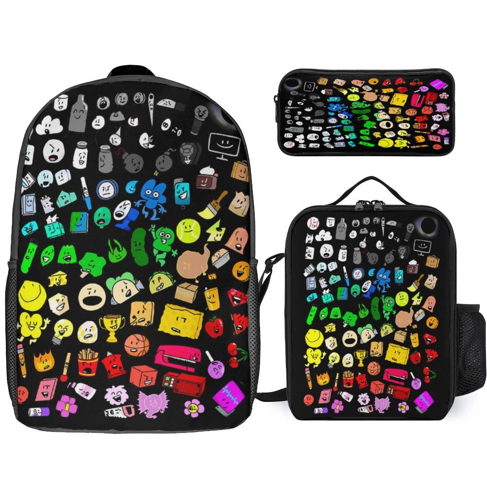 3PCS 17 Inch Game BFDI Battle for Dream Island Backpack with Lunch Box ...
