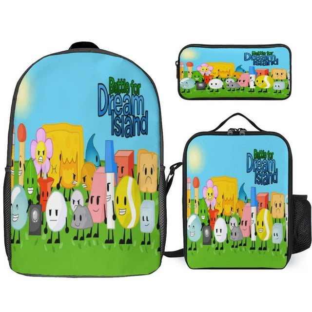 3PCS 17 Inch Game BFDI Battle for Dream Island Backpack with Lunch Box ...
