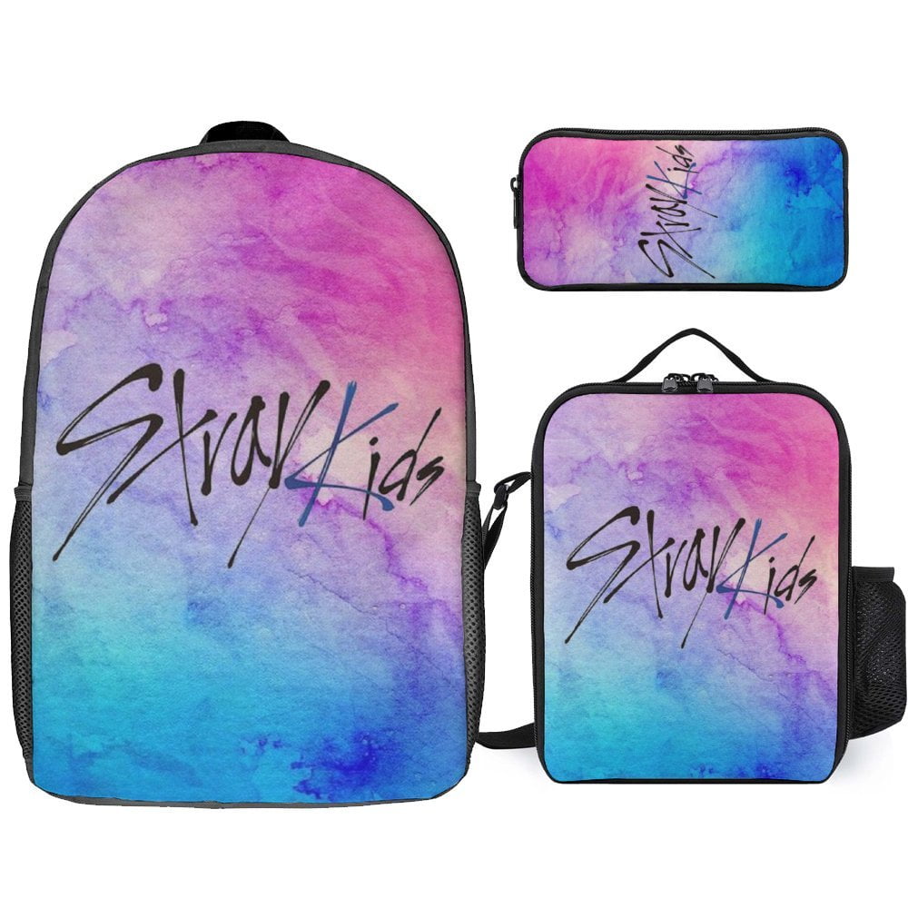 3PCS 17 Inch Stray Backpack with Lunch Box Lightweight Travel Backpack ...