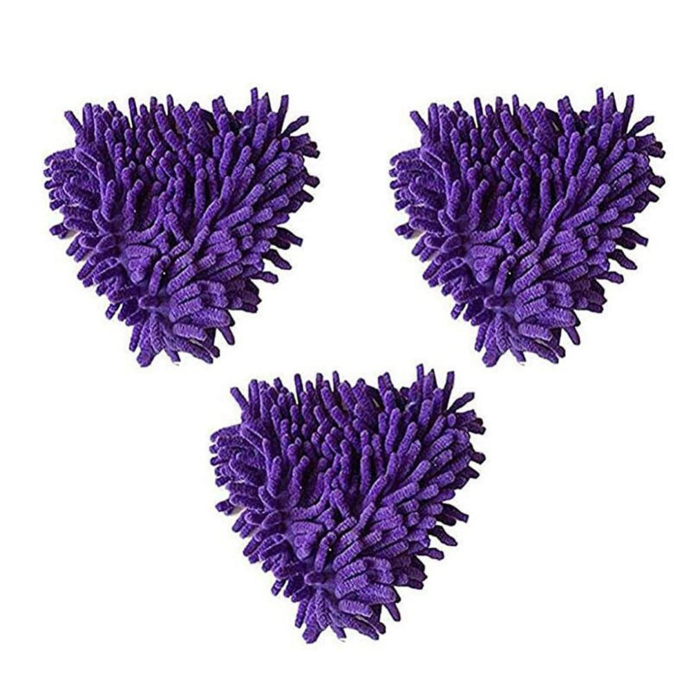 3PCS 180° Rotatable Mop Replacement Heads Triangle Chenille Mop Head ...